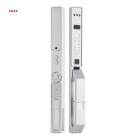 China Silver White TUYA Video Doorbell  Hands Lock Narrow Bezel Cell Phone Tuya Aluminum Door Code Lock Automatic Smart Door Lock for sale