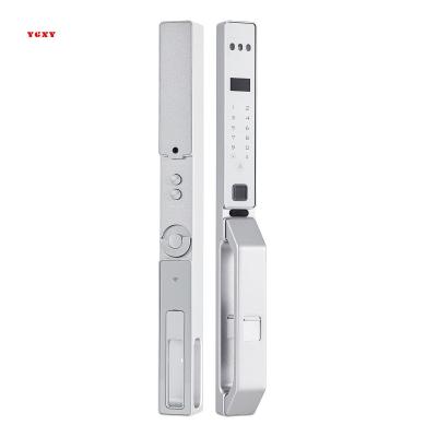 China Silver White TUYA Video Doorbell  Hands Lock Narrow Bezel Cell Phone Tuya Aluminum Door Code Lock Automatic Smart Door Lock for sale