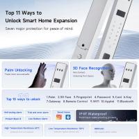 China Silver White TUYA Video Doorbell  Hands Lock Narrow Bezel Cell Phone Tuya Aluminum Door Code Lock Automatic Smart Door Lock for sale