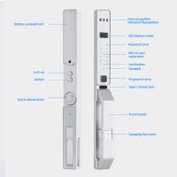 China Silver White TUYA Video Doorbell  Hands Lock Narrow Bezel Cell Phone Tuya Aluminum Door Code Lock Automatic Smart Door Lock for sale