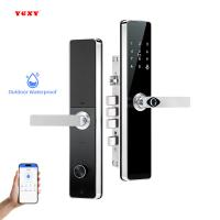 China YAGU TTlock App Factory Wholesale Waterproof Stainless Steel Smart Lock  Fingerprint Entry Door for Wood Door With Lock Handle for sale