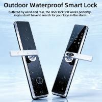 China YAGU TTlock App Factory Wholesale Waterproof Stainless Steel Smart Lock  Fingerprint Entry Door for Wood Door With Lock Handle for sale