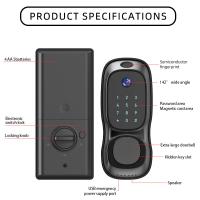China Yagu Camera Video Tuya Ttlock Fingerprint Digital Password Keyless Deadbolt Lock Apartment Home Room Smart Door Lock With Camera for sale