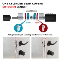 China Ttlock Fingerprint Keypad Combination Cylinder Lock with Keys and Emergency Function for Aluminum Door Cloud Data Storage for sale