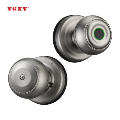 China YAGU Smart Locks Biometric Password and Fingerprint Electronic Replacement Ball Lock Aluminum or Wooden Door Lock for sale