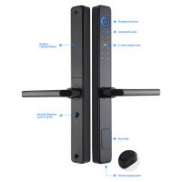 China Tuya European Standard Smart Lock Outdoor Waterproof Fingerprint Lock Narrow Frame Door Aluminium Alloy Door Lock for sale