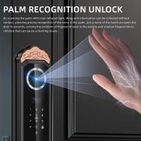 China YAGU Villa Double Door Smart Door Lock Palm Vein 3D Face Recognition Fingerprint Home Anti-theft Password Aluminum Alloy for sale