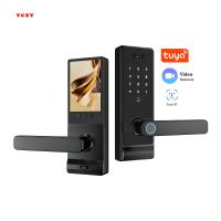 China 3D Face Recognition Aluminum Alloy Tuya Wifi Smart Digital Lock Easy Install  Door Lock Camera Keyless Card Inteligente Locks for sale