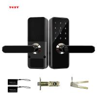 China YAGU Smart Locks Biometric Password and Fingerprint Electronic Replacement Ball Lock Aluminum or Wooden Door Lock for sale