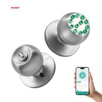 China YAGU Smart Lock Biometric Password and Fingerprint Electronic Replacement Ball Lock Aluminum or Wooden Door Lock for sale