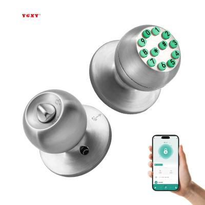 China YAGU Smart Lock Biometric Password and Fingerprint Electronic Replacement Ball Lock Aluminum or Wooden Door Lock for sale
