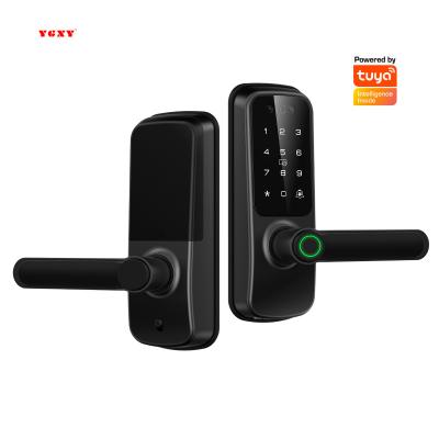 China YAGU Tuya Wifi Bedroom Smart Door Lock Keyless Fingerprint Electric Door Knob, Biometric Door Handle Lock Deadbolt Smart Lock for sale