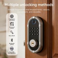 China TUYA Tuya Ble App Deadbolt Lock Intelligent Automatic Smart Locks Biometric Fingerprint Smart Front Door Lock for sale