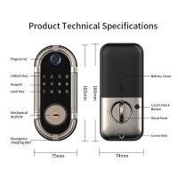 China TUYA Tuya Ble App Deadbolt Lock Intelligent Automatic Smart Locks Biometric Fingerprint Smart Front Door Lock for sale