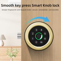 China YAGU Fingerprint Password Keyless Single Latch Tuya APP Electronic Round Smart Knob Lock Replacement Ball Lock for sale