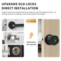China YAGU Fingerprint Password Keyless Single Latch Tuya APP Electronic Round Smart Knob Lock Replacement Ball Lock for sale