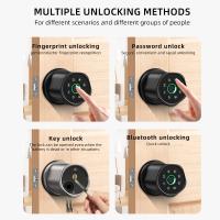 China YAGU Fingerprint Password Keyless Single Latch Tuya APP Electronic Round Smart Knob Lock Replacement Ball Lock for sale