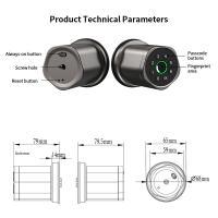 China YAGU Fingerprint Password Keyless Single Latch Tuya APP Electronic Round Smart Knob Lock Replacement Ball Lock for sale