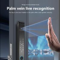 China Yagu 3D Facial Recognition Palm WiFi Graffiti Outdoor Waterproof Smart Glass Door Lock, Suitable for Aluminum Doors for sale