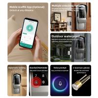 China Yagu IP65 Waterproof Fingerprint Smart Lock With Mechanical Key for Apartment Front Door Keyless Entry Outdoor Gate Lock for sale