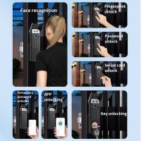China High Waterproof Camera Intercom FACE ID Smart Frame Lock Fingerprint Password Electric Tuya Version Door Lock Exterior Lock for sale