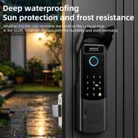China Yagu Tuya Waterproof Smart Wheel Lock Fingerprint Password Card Electronic Lock Outdoor Bolt Lock Rust-Proof Smart Door Lock for sale