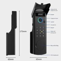 China Yagu Tuya Waterproof Smart Wheel Lock Fingerprint Password Card Electronic Lock Outdoor Bolt Lock Rust-Proof Smart Door Lock for sale