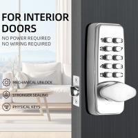China Mini Zinc Alloy Mechanical Password Lock Without Electricity Keyless Button Digital Entry Door Household Lock for sale