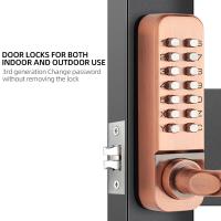China 3rd Double-sided Button Mechanical Password Lock No Need to Open the Lock for Password Change Waterproof Household Lock for sale
