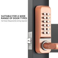 China Double Sided Password No Power Supply Outdoor Iron Courtyard Fence Door Digital Mechanical Button Password Door Lock for sale