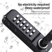 China Double Sided Password No Power Supply Outdoor Iron Courtyard Fence Door Digital Mechanical Button Password Door Lock for sale