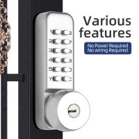 China Waterproof and Sun-proof Granular Push-button Digital Mechanical Botones Combination Door Lock With Key for sale