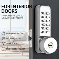 China Zinc Alloy Mechanical Password Door Lock Keyless Waterproof Button Digital Password  Entrance Door Household With Key for sale