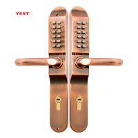 China Outdoor Double-sided Mechanical Password Lock Waterproof Not Hollow Out Aluminum Art Garden Door Garden Key Password Lock for sale