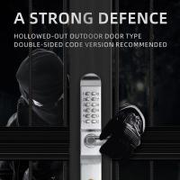 China Outdoor Double-sided Mechanical Password Lock Waterproof Not Hollow Out Aluminum Art Garden Door Garden Key Password Lock for sale