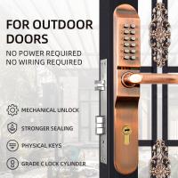 China Outdoor Double-sided Mechanical Password Lock Waterproof Not Hollow Out Aluminum Art Garden Door Garden Key Password Lock for sale