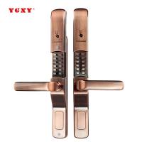 China Outdoor Double-sided Mechanical Password Lock Waterproof Not Hollow Out Aluminum Art Garden Door Garden Key Password Lock for sale