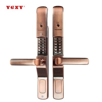 China Outdoor Double-sided Mechanical Password Lock Waterproof Not Hollow Out Aluminum Art Garden Door Garden Key Password Lock for sale