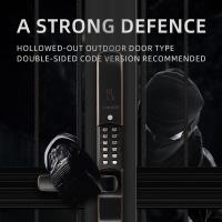 China Outdoor Double-sided Mechanical Password Lock Waterproof Not Hollow Out Aluminum Art Garden Door Garden Key Password Lock for sale