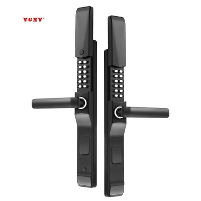 China Outdoor Double-sided Mechanical Password Lock Waterproof Not Hollow Out Aluminum Art Garden Door Garden Key Password Lock for sale