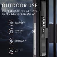 China Outdoor Double-sided Mechanical Password Lock Waterproof Not Hollow Out Aluminum Art Garden Door Garden Key Password Lock for sale