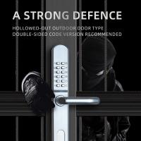 China Outdoor Double-sided Mechanical Password Lock Waterproof Not Hollow Out Aluminum Art Garden Door Garden Key Password Lock for sale