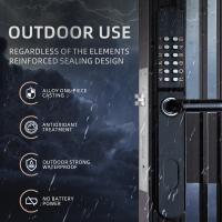 China Outdoor Double-sided Mechanical Password Lock Waterproof Not Hollow Out Aluminum Art Garden Door Garden Key Password Lock for sale
