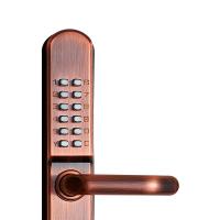 China Outdoor Double-sided Mechanical Password Lock Waterproof Not Hollow Out Aluminum Art Garden Door Garden Key Password Lock for sale