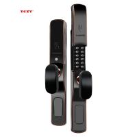 China Outdoor Double-sided Mechanical Password Lock Waterproof Not Hollow Out Aluminum Art Garden Door Garden Key Password Lock for sale