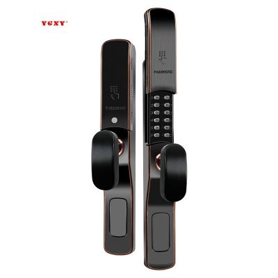 China Outdoor Double-sided Mechanical Password Lock Waterproof Not Hollow Out Aluminum Art Garden Door Garden Key Password Lock for sale