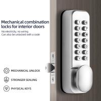 China Zinc Alloy Mechanical Password Door Lock Keyless Waterproof Button Digital Password  Entrance Door Household for sale