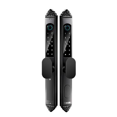 China OEM Tuya Sliding Door Smartlock 85 Mortise Latch Doors Handle with Locks Fingerprint Handle Electric Smart Lock Double-sided for sale