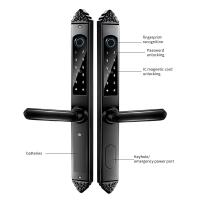 China OEM Tuya Sliding Door Smartlock 85 Mortise Latch Doors Handle with Locks Fingerprint Handle Electric Smart Lock Double-sided for sale