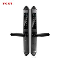 China OEM Tuya Sliding Door Smartlock 85 Mortise Latch Doors Handle with Locks Fingerprint Handle Electric Smart Lock Double-sided for sale